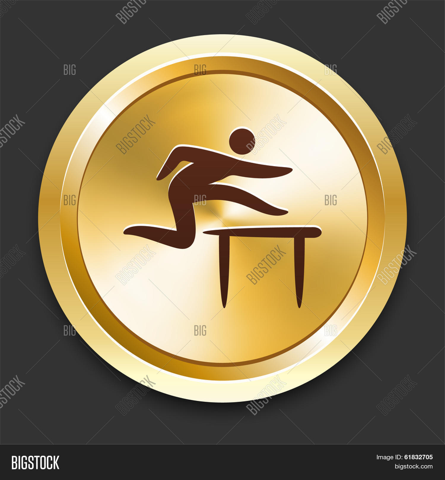 Hurdle Icons On Gold Vector & Photo (Free Trial) | Bigstock