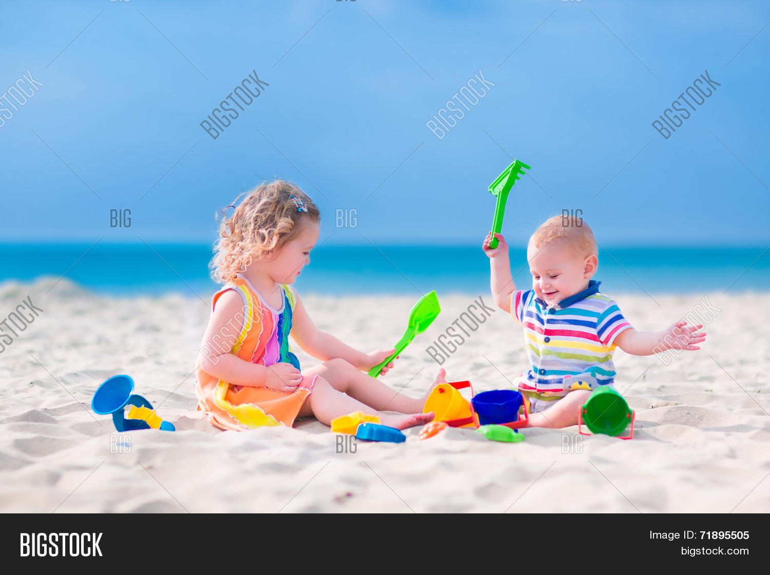 Kids Playing On Beach Image & Photo (Free Trial) | Bigstock