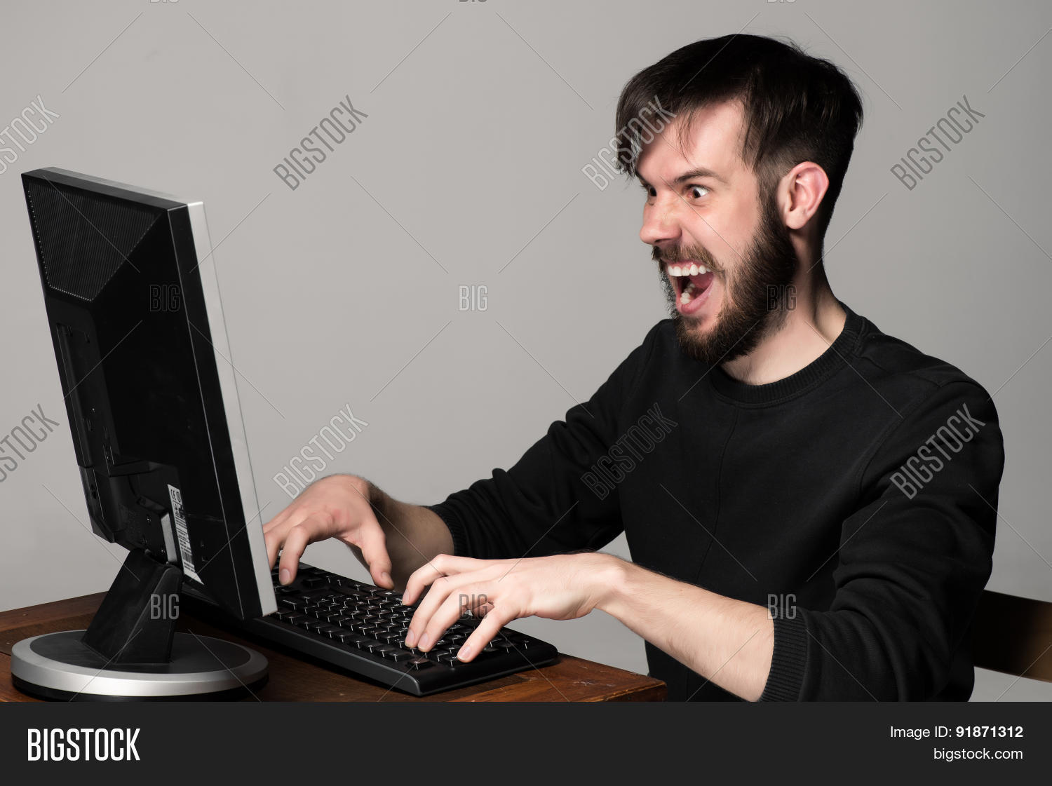 Funny Crazy Man Using Image & Photo (Free Trial) | Bigstock