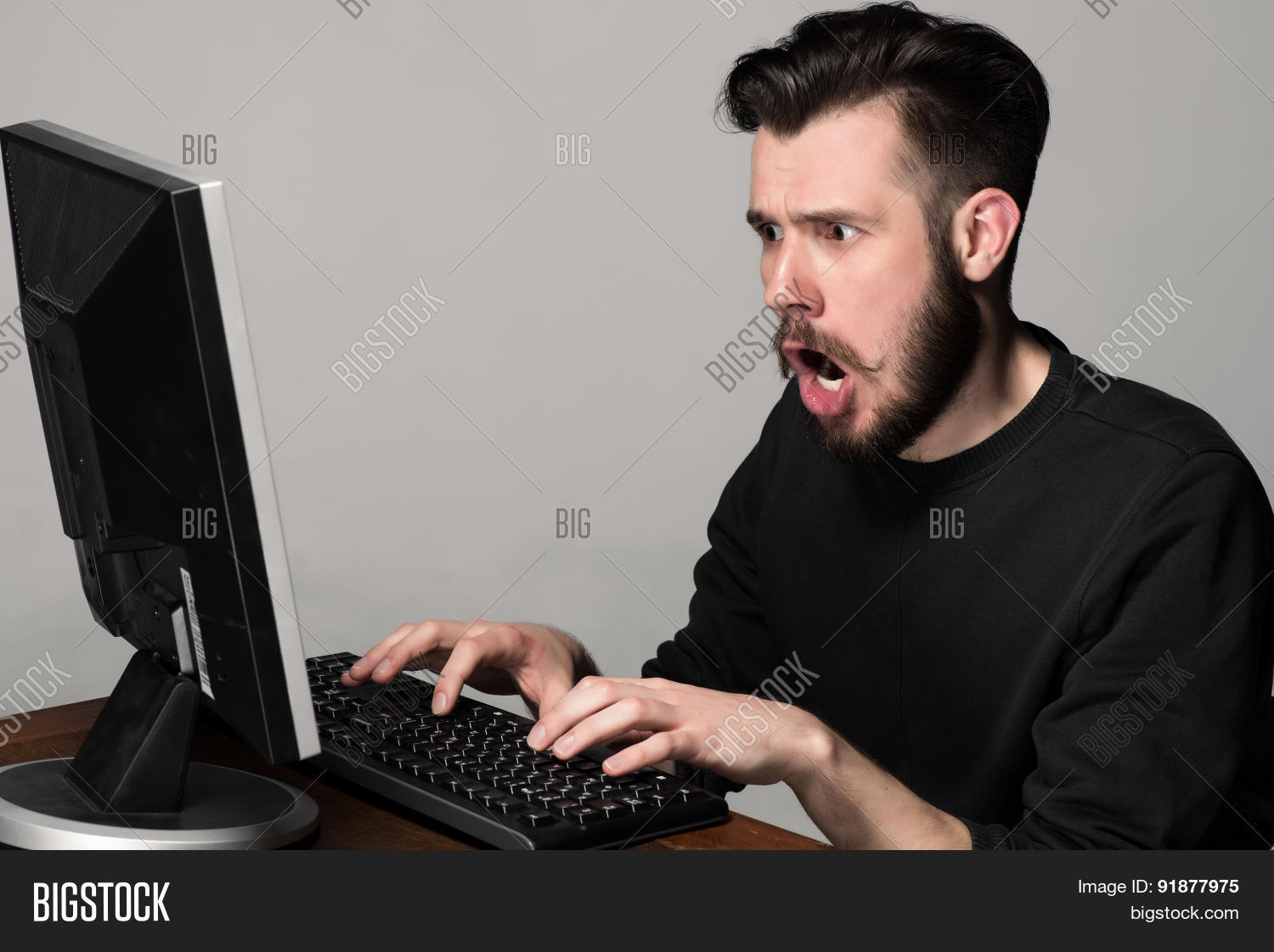 Funny Crazy Man Using Image & Photo (Free Trial) | Bigstock