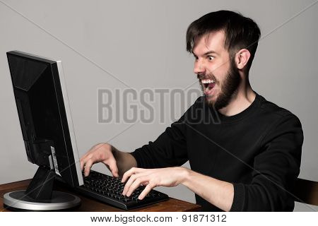 Funny Crazy Man Using Image & Photo (Free Trial) | Bigstock