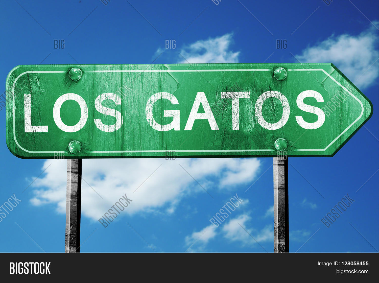 Los Gatos Road Sign , Image & Photo (Free Trial) | Bigstock