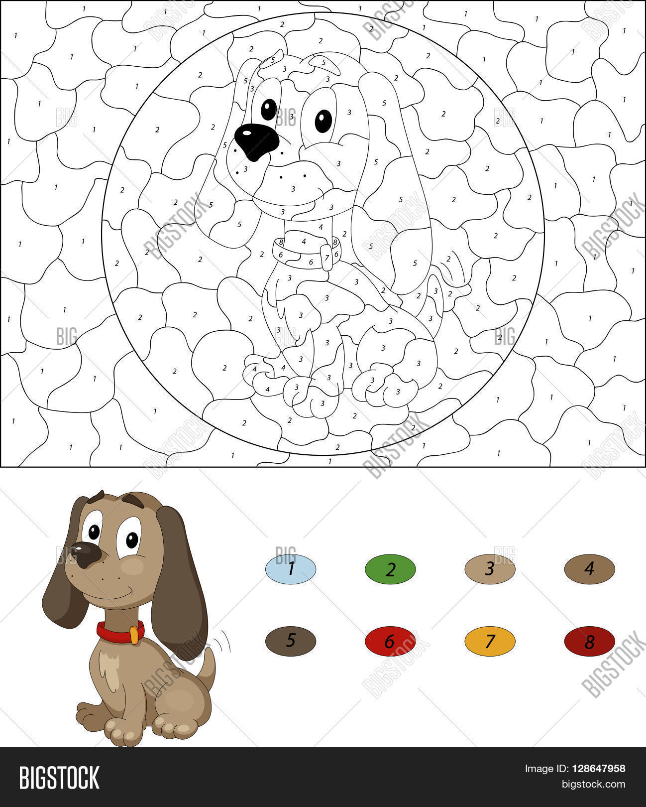 Cartoon Dog. Color By Vector & Photo (Free Trial) | Bigstock