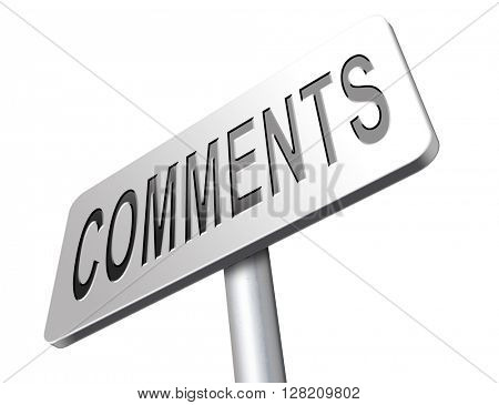 Comments Road Sign, Image & Photo (Free Trial) | Bigstock