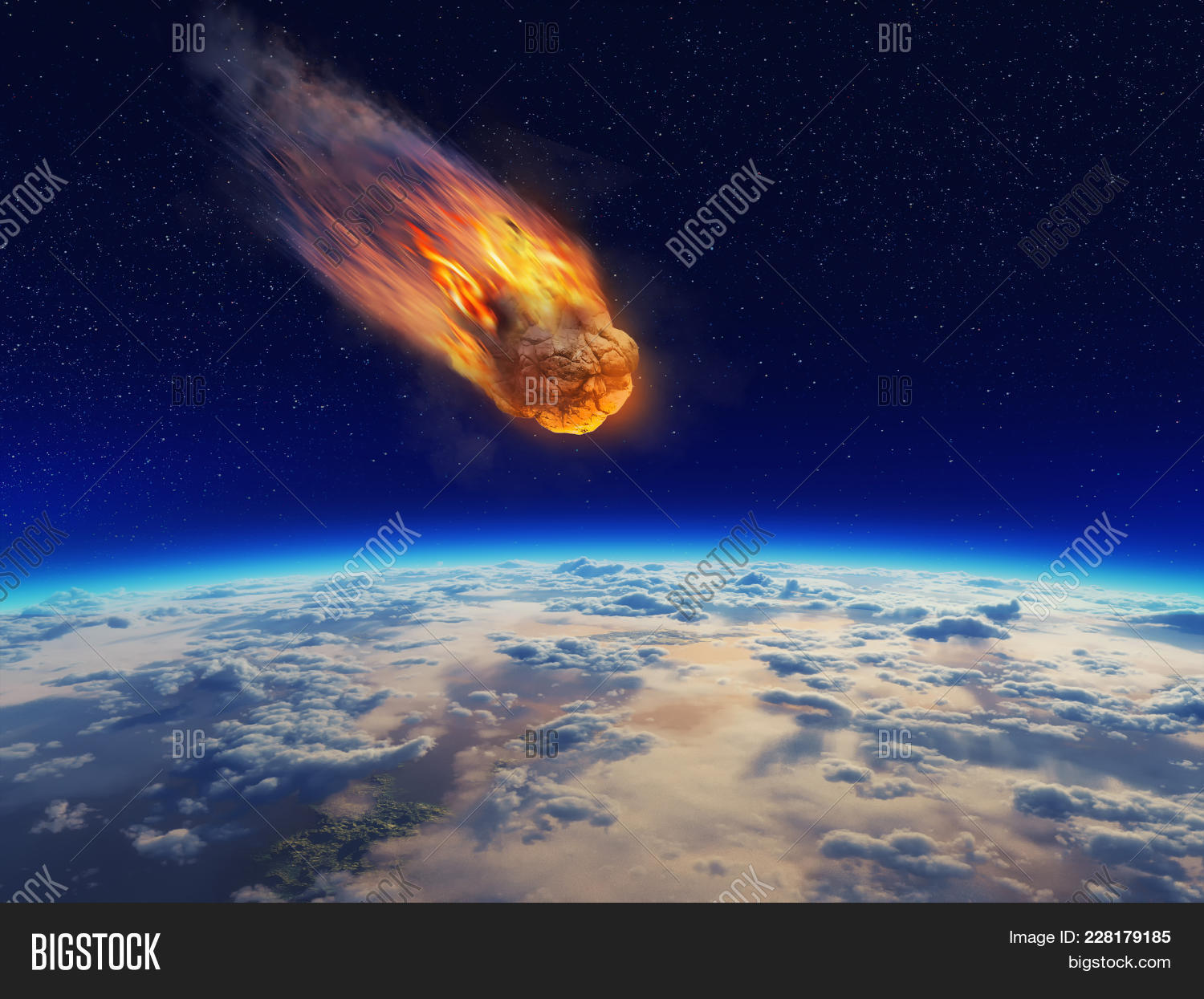 Meteorite Falling To Earth