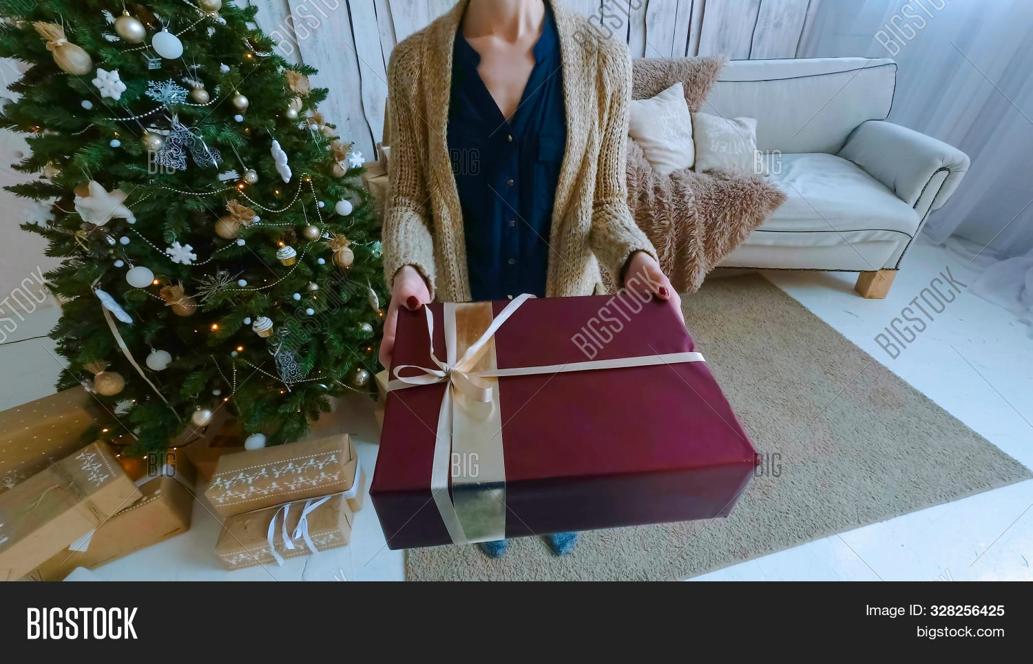 Woman Taking Gift Box Image & Photo (Free Trial) | Bigstock