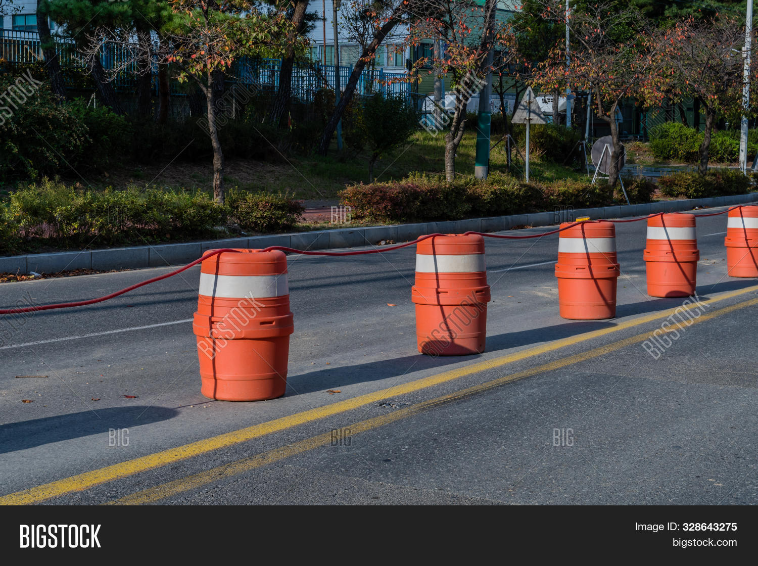 Orange Traffic Barrels Image & Photo (Free Trial) | Bigstock
