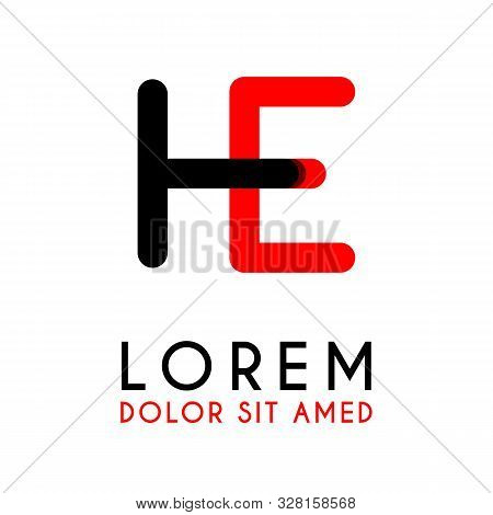 Initial Letter He Red Vector & Photo (Free Trial) | Bigstock