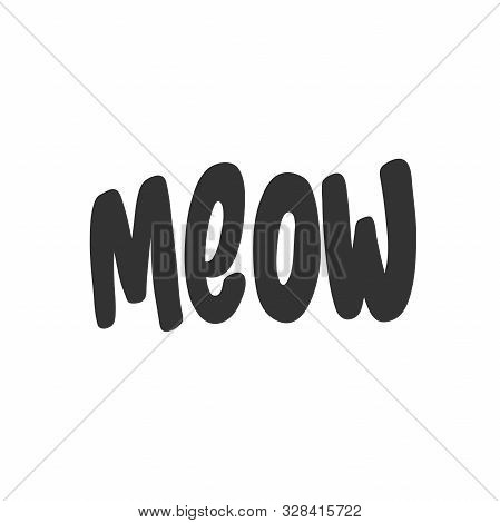 Meow. Sticker Social Vector & Photo (Free Trial) | Bigstock