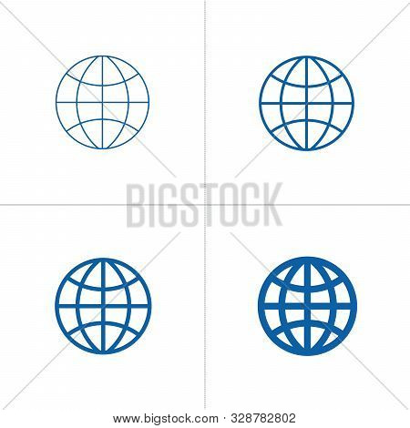 Globe Outline Icon Vector & Photo (Free Trial) | Bigstock