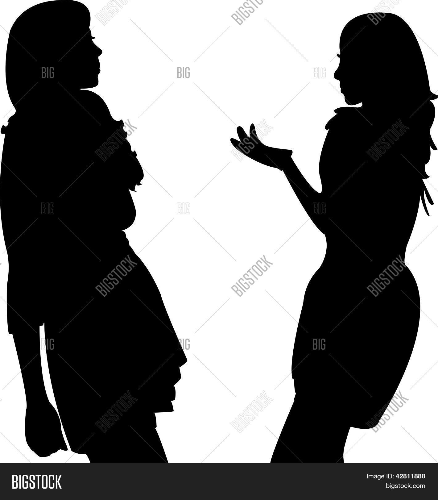Two Girls Talking, Vector & Photo (Free Trial) | Bigstock