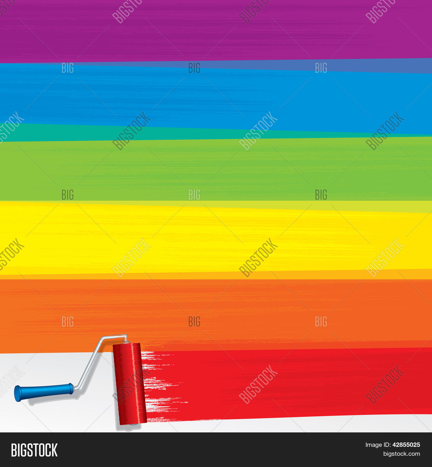 Rainbow Paint Roller Vector & Photo (Free Trial) | Bigstock