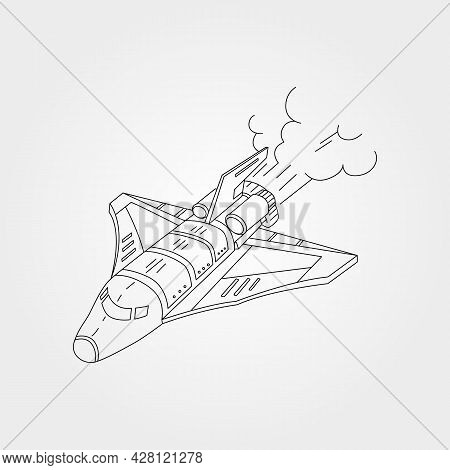 Flying Spaceship Line Vector & Photo (Free Trial) | Bigstock