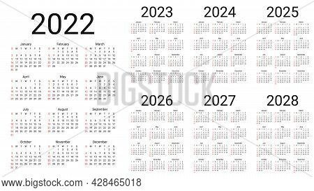 Calendar 2022 Year. Vector & Photo (Free Trial) | Bigstock