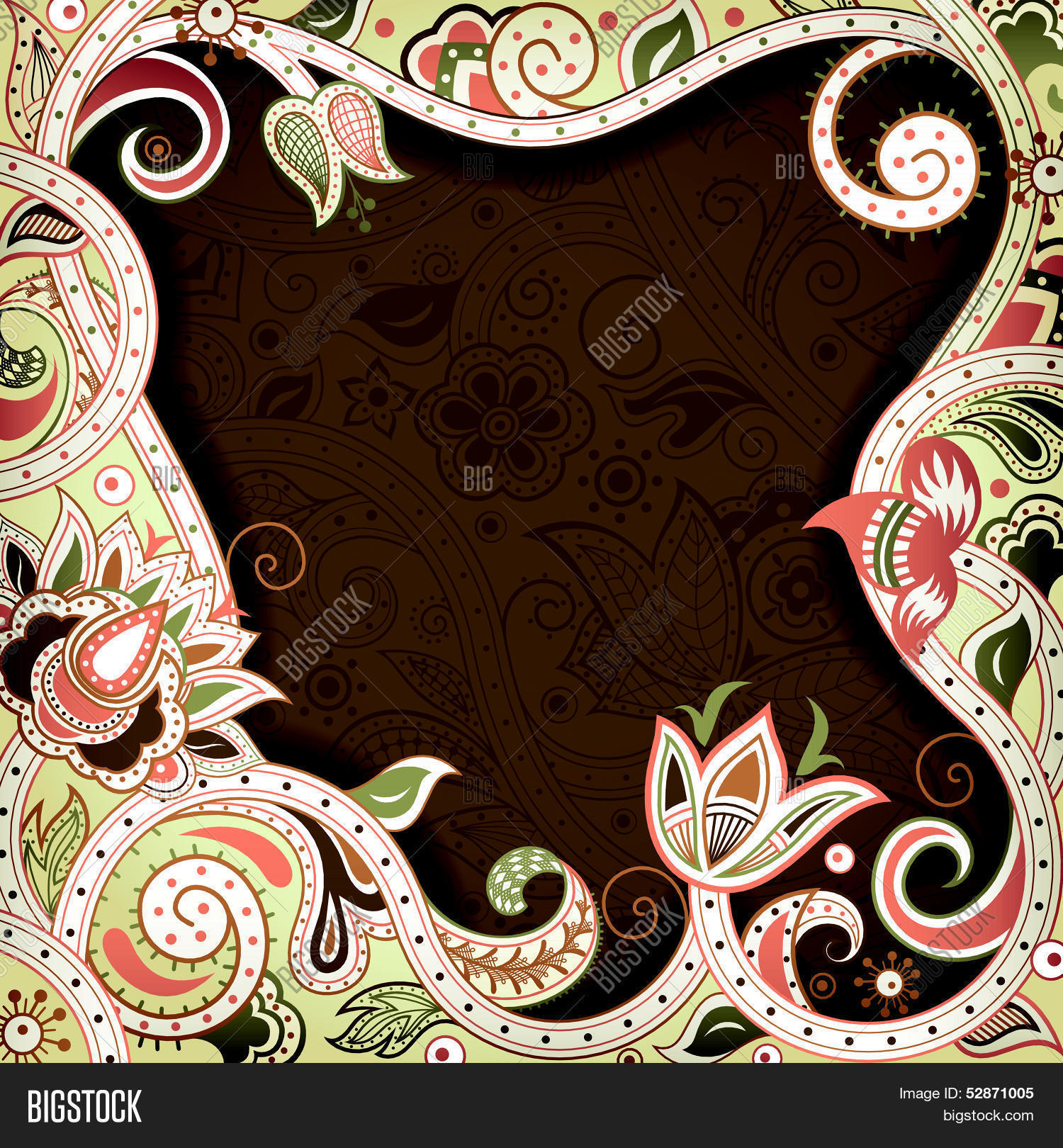 Abstract Floral Frame Vector & Photo (Free Trial) | Bigstock