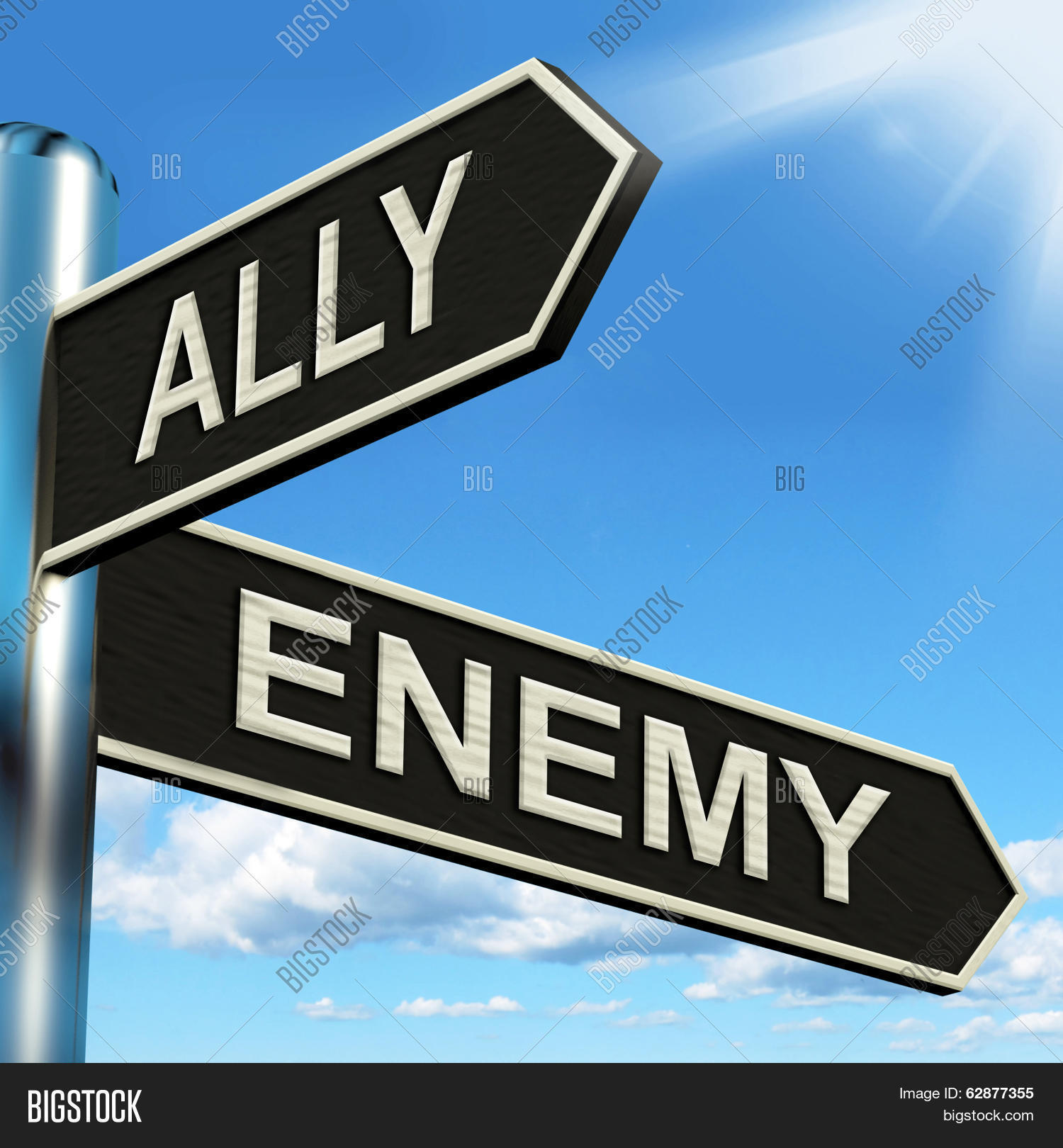 Ally Enemy Signpost Image & Photo (Free Trial) | Bigstock