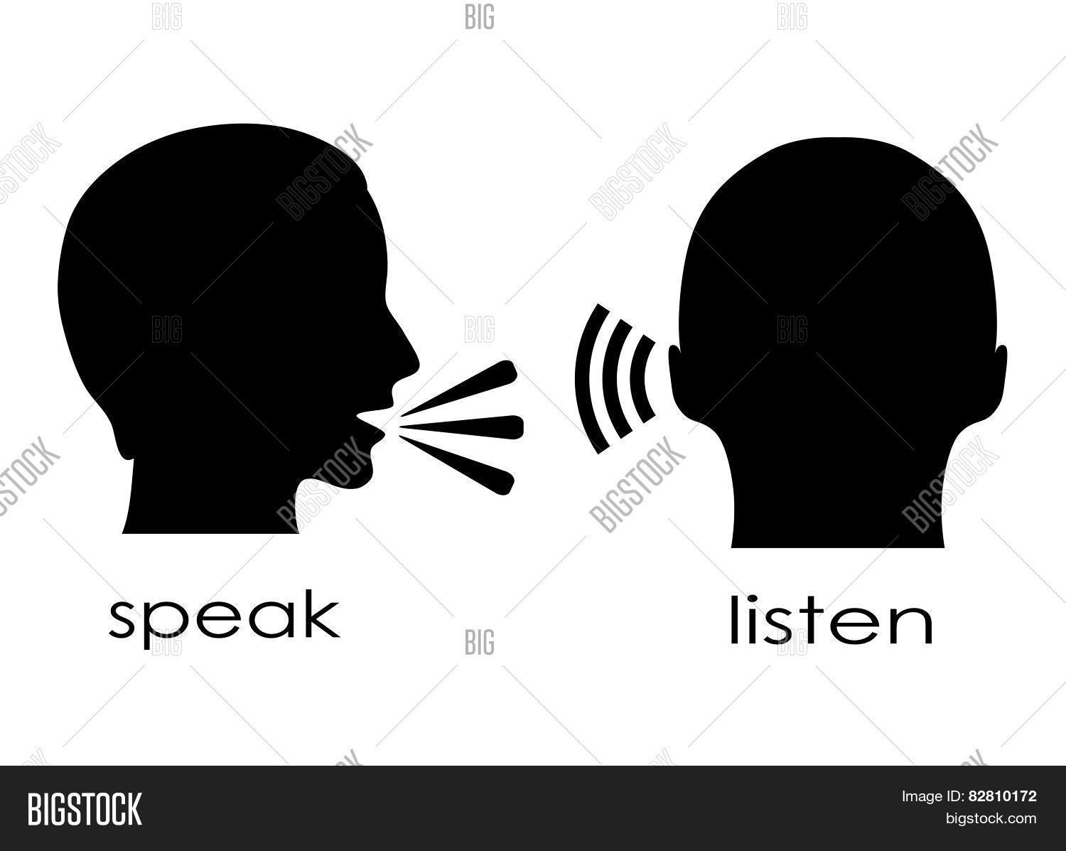 Speak Listen Symbol Vector & Photo (Free Trial) | Bigstock