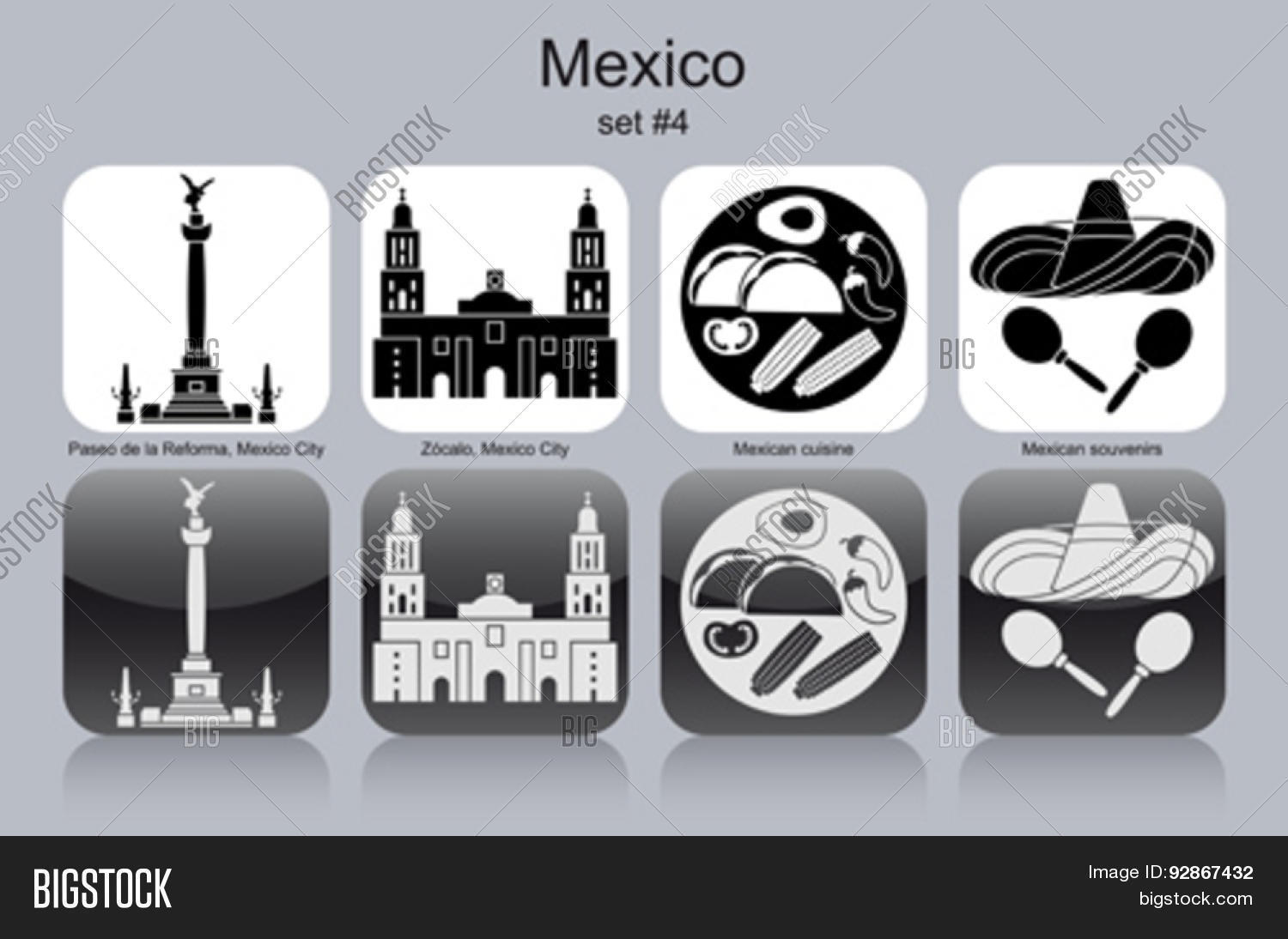 Landmarks Mexico. Set Vector & Photo (Free Trial) | Bigstock