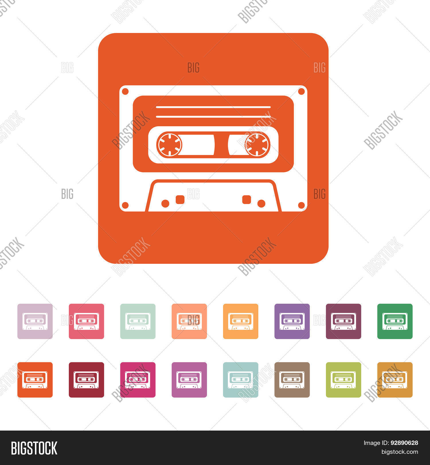 Tape Icon. Cassette Vector & Photo (Free Trial) | Bigstock