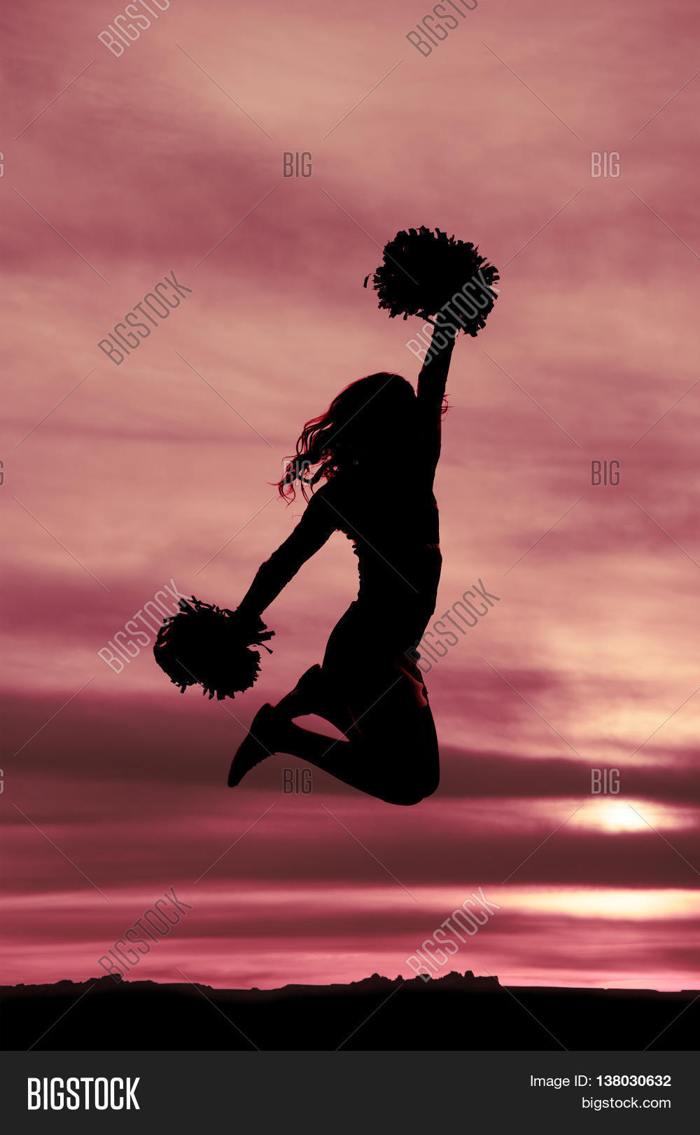 Cheerleader Silhouette Jumps