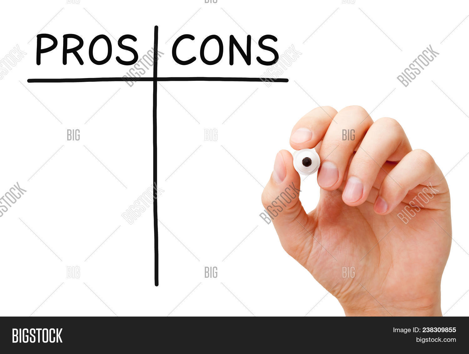 Hand Writing Pros Cons Image & Photo (Free Trial) | Bigstock