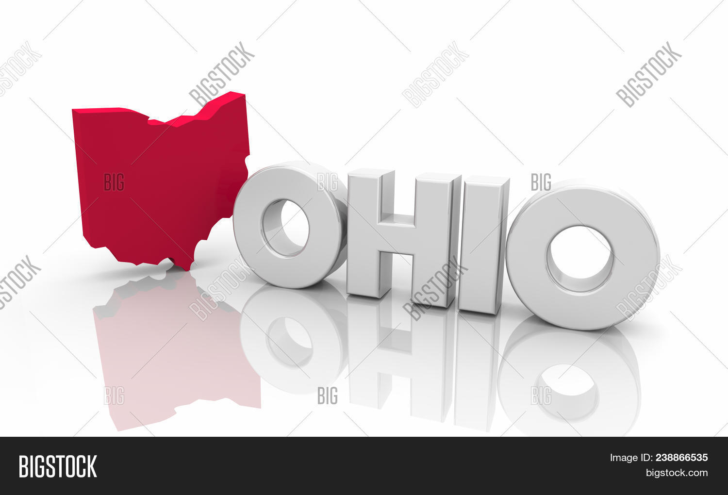 Ohio OH Red State Map Image & Photo (Free Trial) | Bigstock