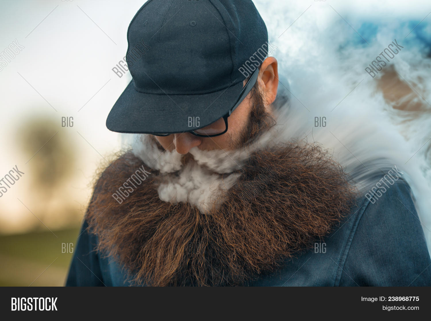 Vape Bearded Man Real Image & Photo (Free Trial) | Bigstock