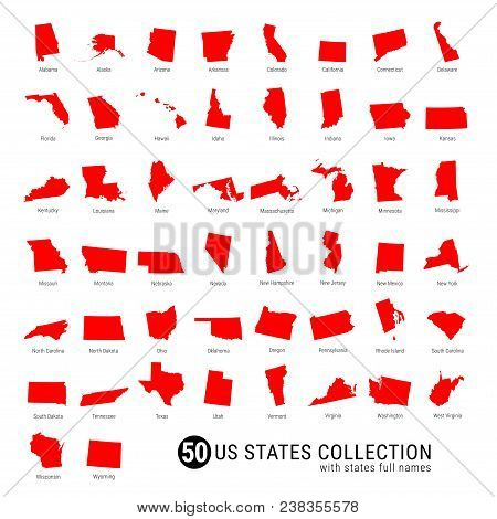50 Us States Vector Vector & Photo (Free Trial) | Bigstock