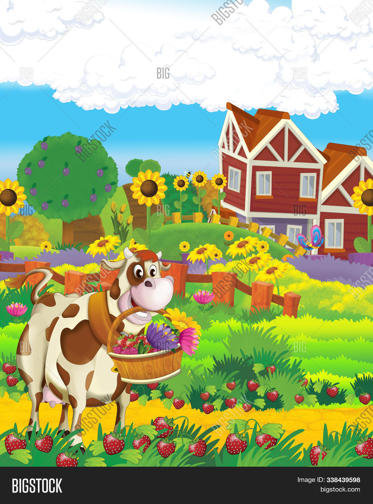 Cartoon Scene Cow Image & Photo (Free Trial) | Bigstock