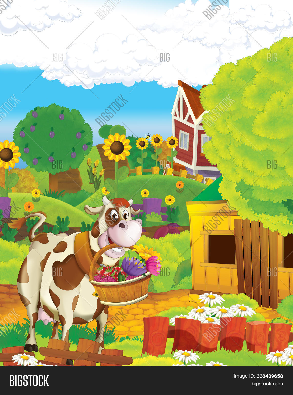 Cartoon Scene Cow Image & Photo (Free Trial) | Bigstock
