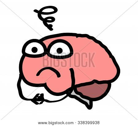 Scared Brain On White Vector & Photo (Free Trial) | Bigstock