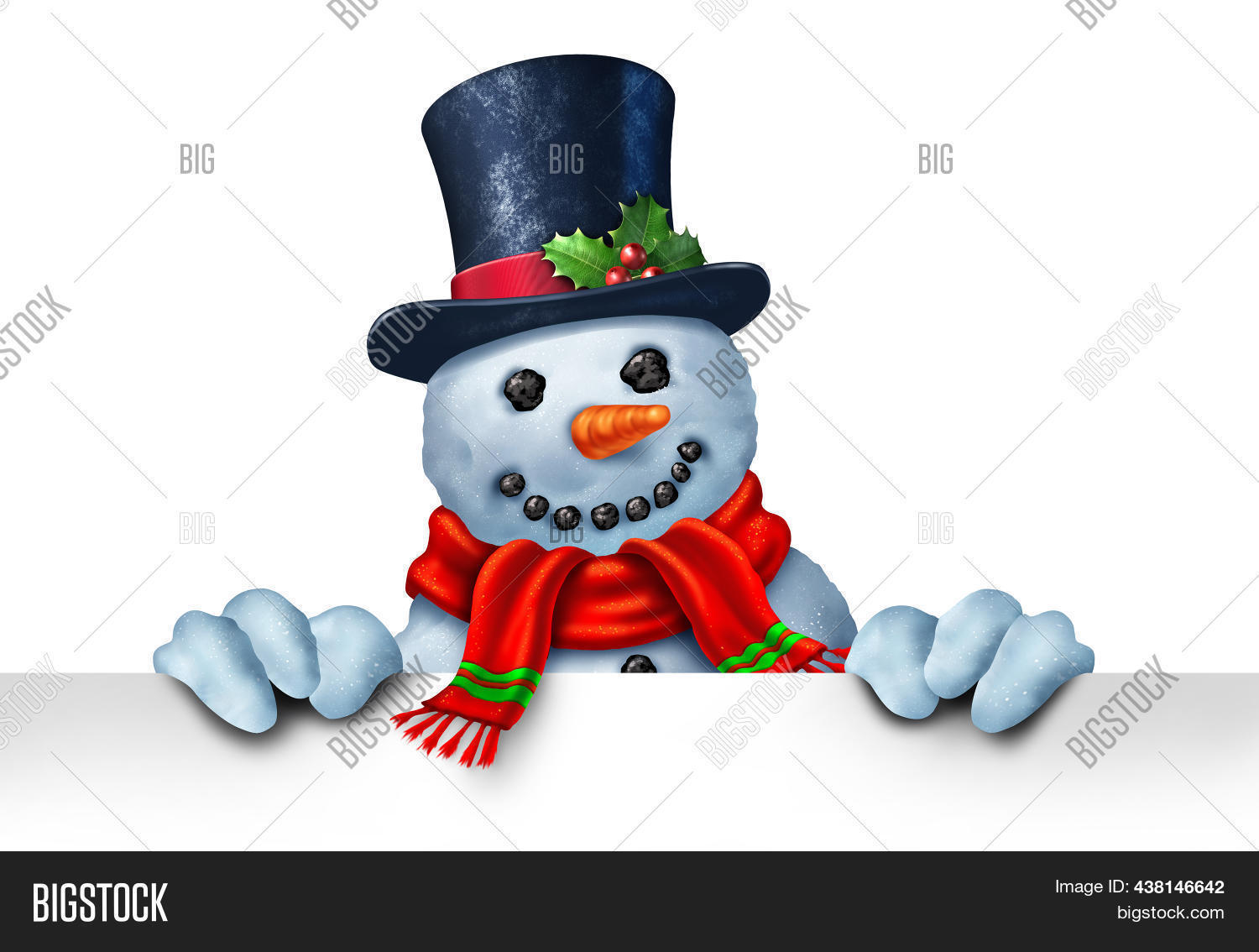 Snowman Peeking Behind Image & Photo (Free Trial) | Bigstock