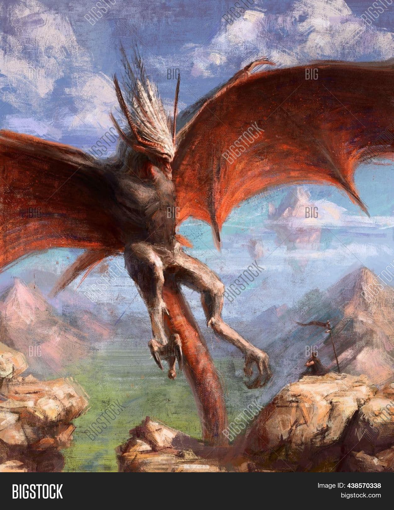 Flying Red Dragon On Image & Photo (Free Trial) | Bigstock