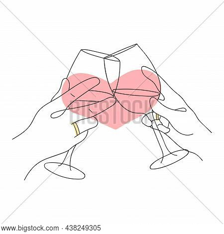 Vector y foto Wedding Cheers Wine (prueba gratis) | Bigstock