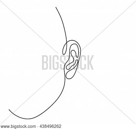 Human Ear Continuous Vector & Photo (Free Trial) | Bigstock