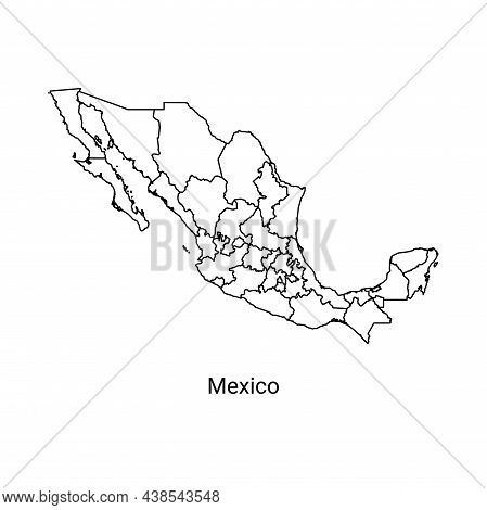 Mexico Map Color Line Vector & Photo (Free Trial) | Bigstock