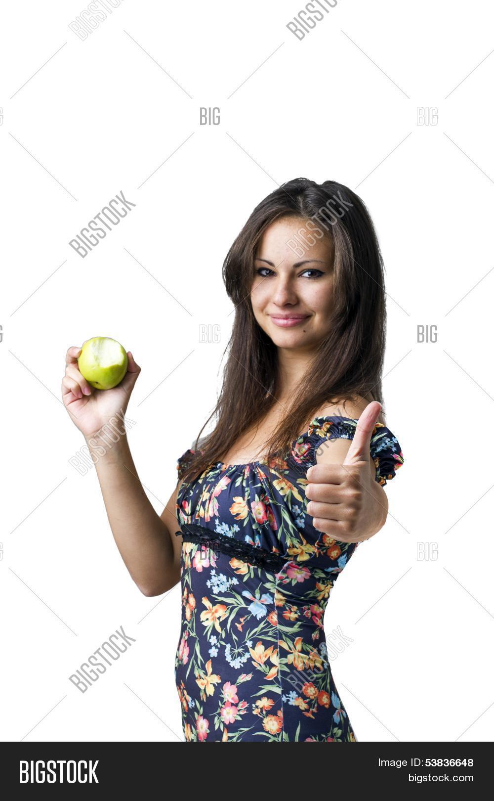 Girl Apple Isolated On Image & Photo (Free Trial) | Bigstock