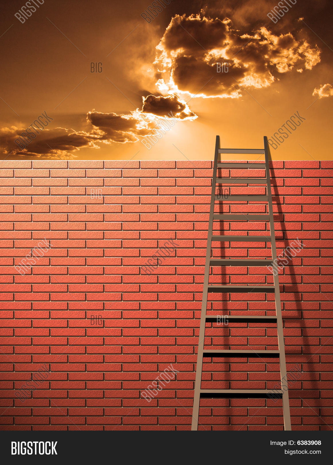 Ladder Leans On Wall Image & Photo (Free Trial) | Bigstock