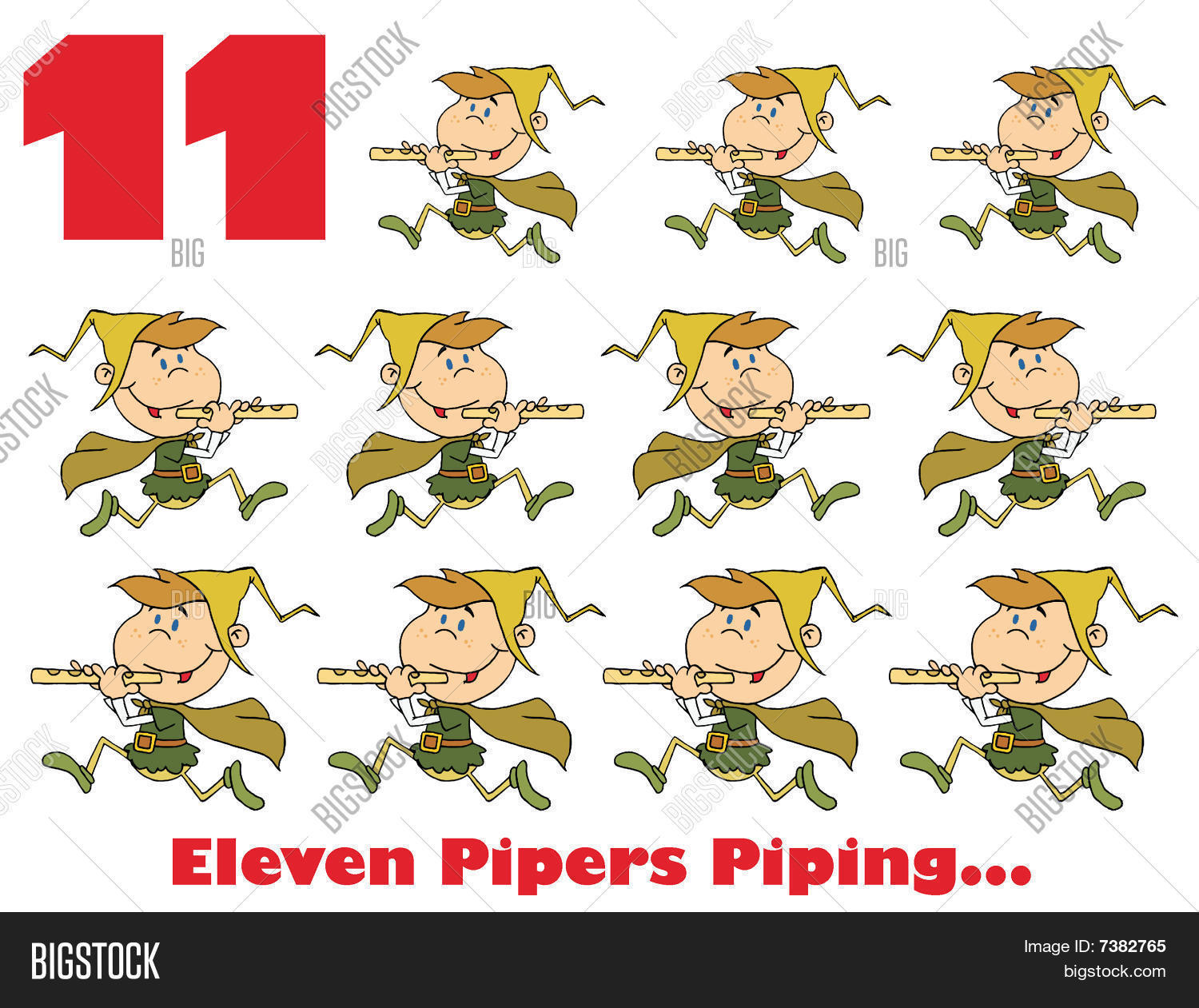 Eleven Pipers Piping Image & Photo (Free Trial) | Bigstock