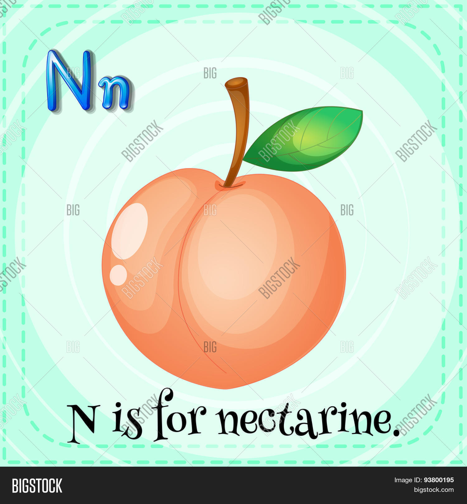 Flashcard Letter N Vector & Photo (Free Trial) | Bigstock