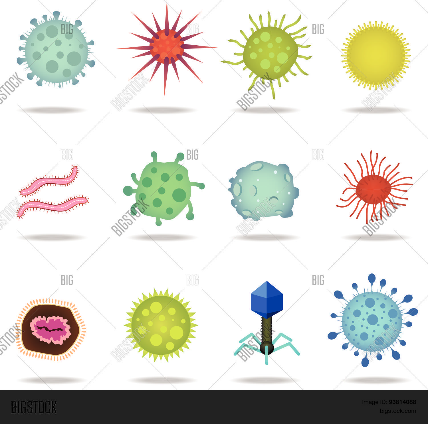 Bacteria Virus Cells Vector & Photo (Free Trial) | Bigstock