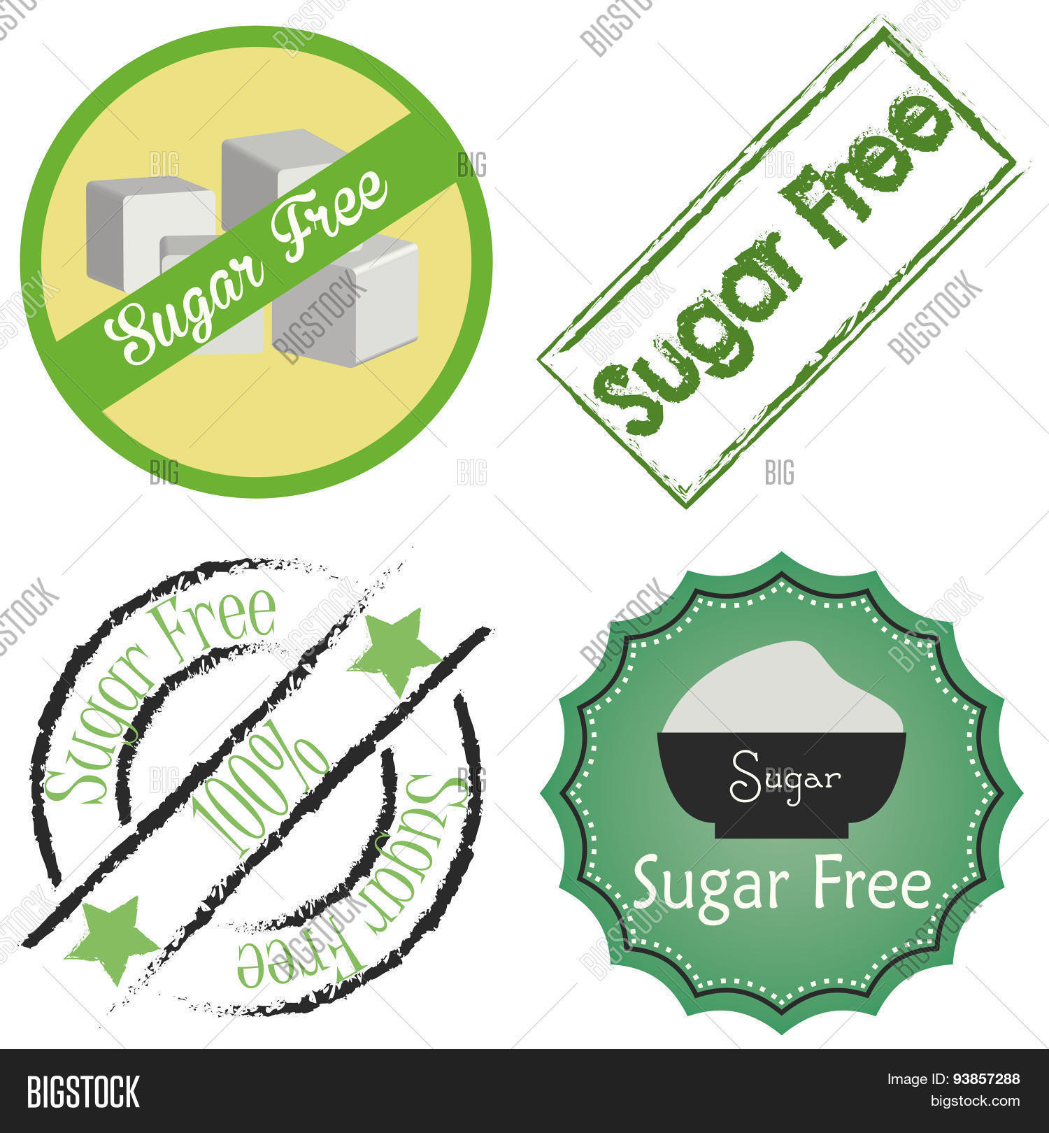Set Sugar Free Labels Vector & Photo (Free Trial) | Bigstock