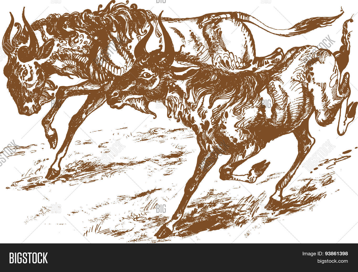 Running Antelopes Vector & Photo (Free Trial) | Bigstock