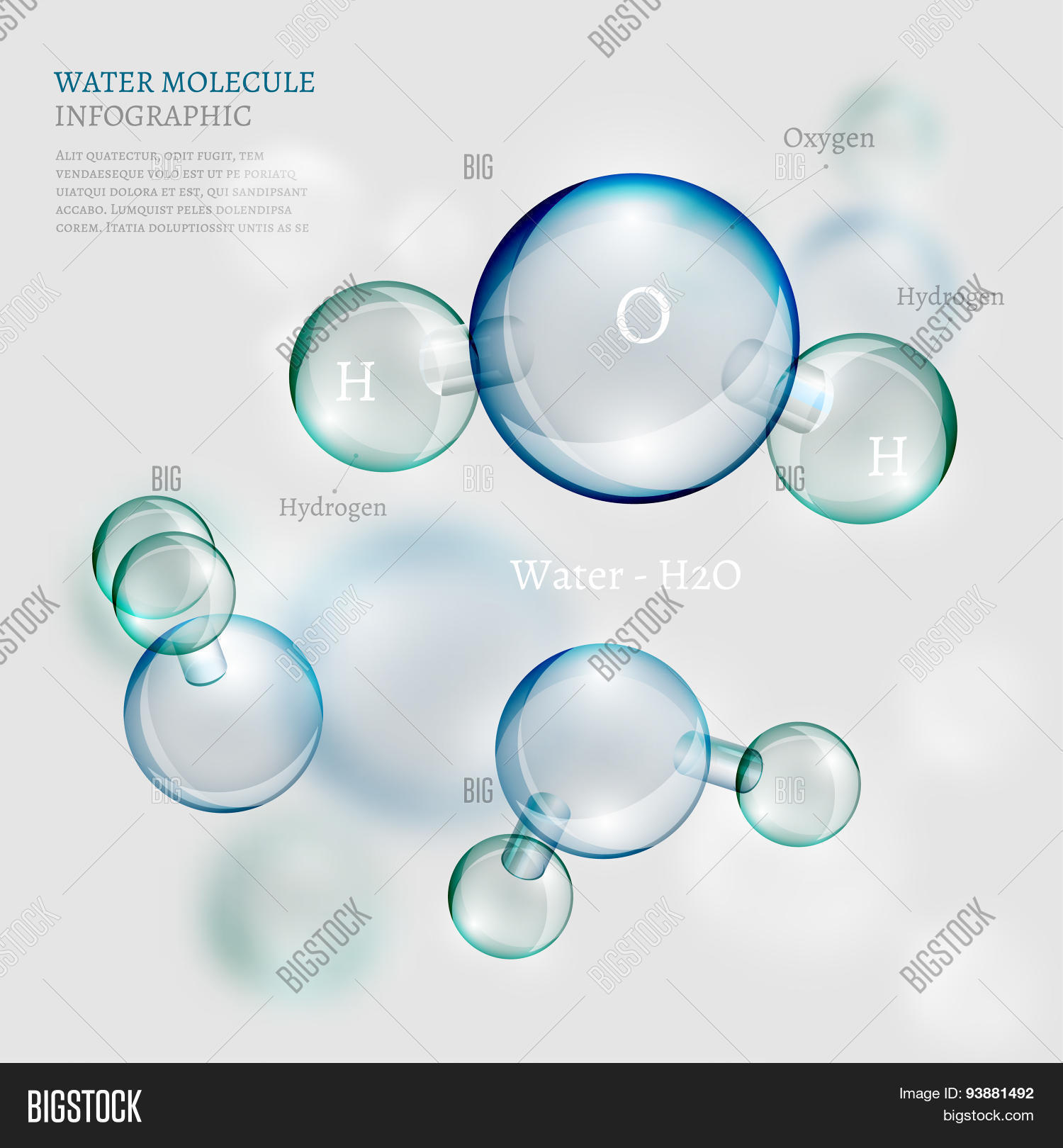 Water Molecule Vector & Photo (Free Trial) | Bigstock