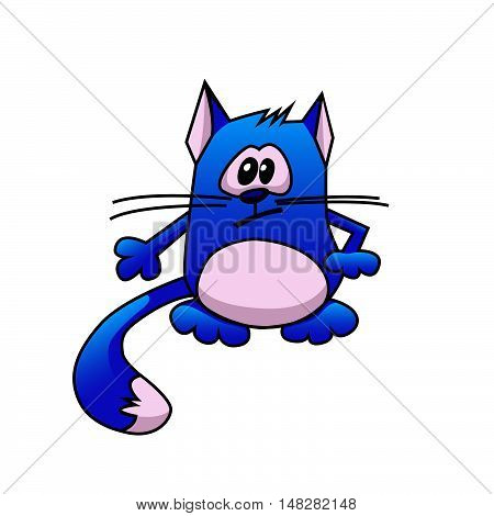Blue Cartoon Cat Long Vector & Photo (Free Trial) | Bigstock