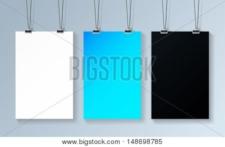 Three Poster Mockup Vector & Photo (Free Trial) | Bigstock