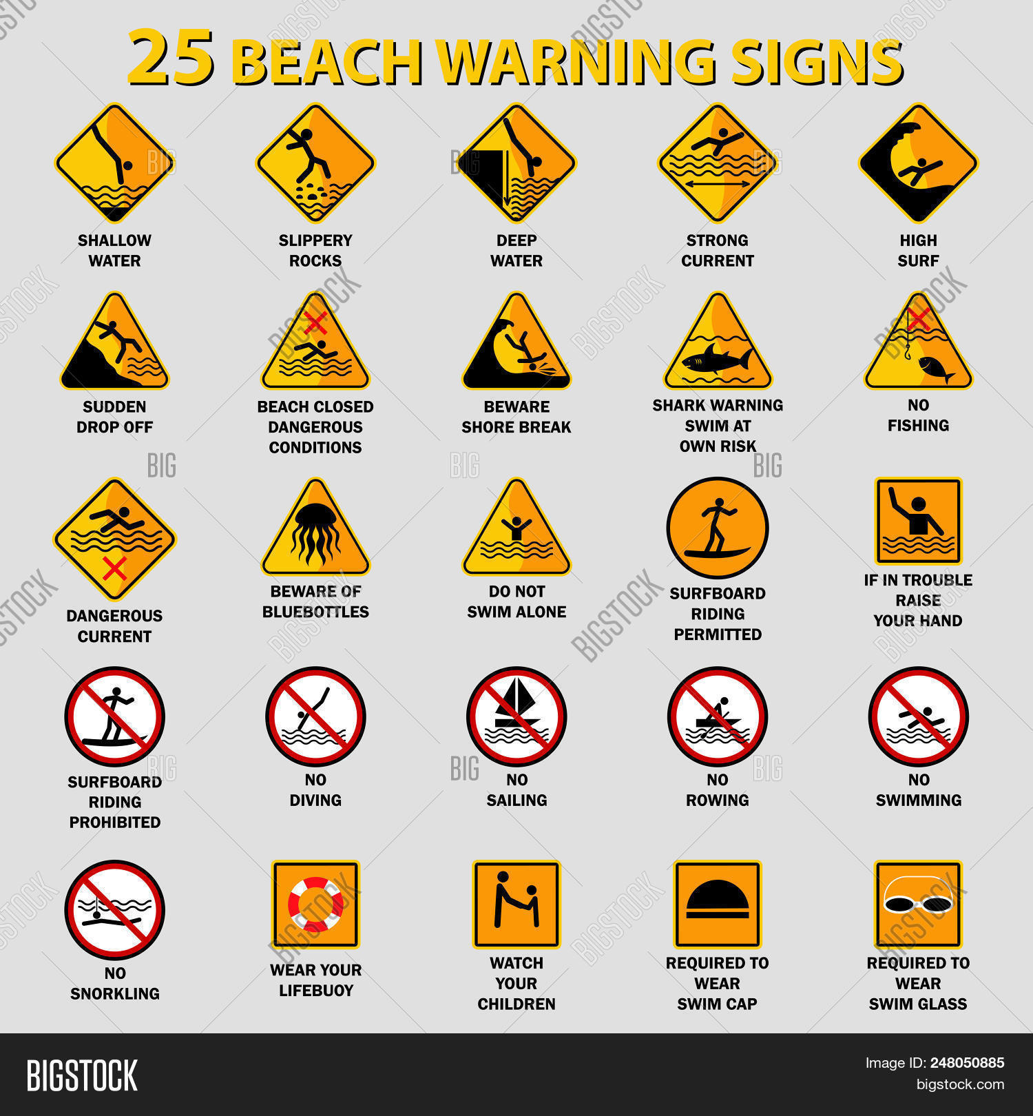 Set Beach Safety Vector & Photo (Free Trial) | Bigstock
