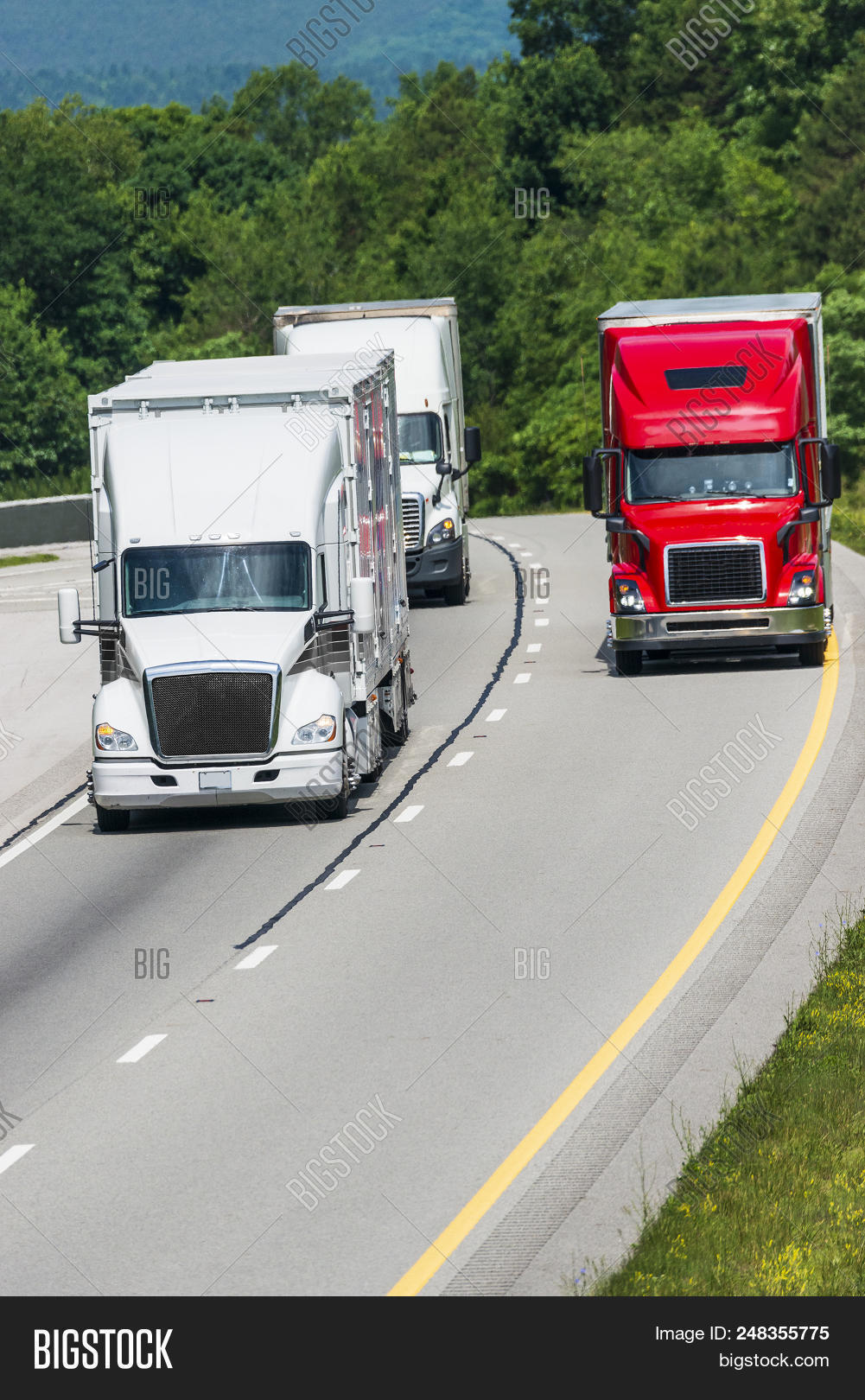 Three 18-wheelers Head Image & Photo (Free Trial) | Bigstock