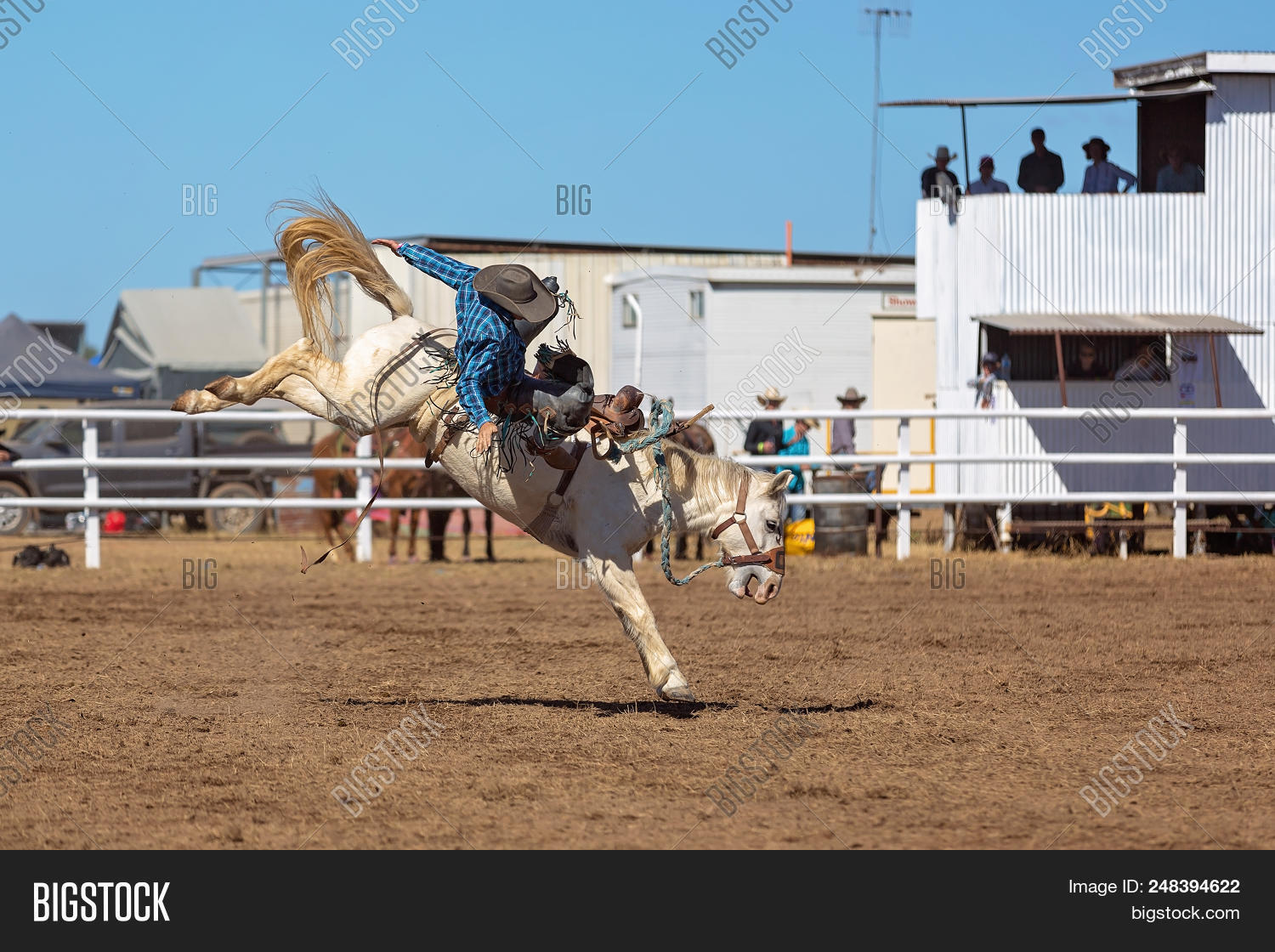 Cowboy Riding Bucking Image & Photo (Free Trial) | Bigstock