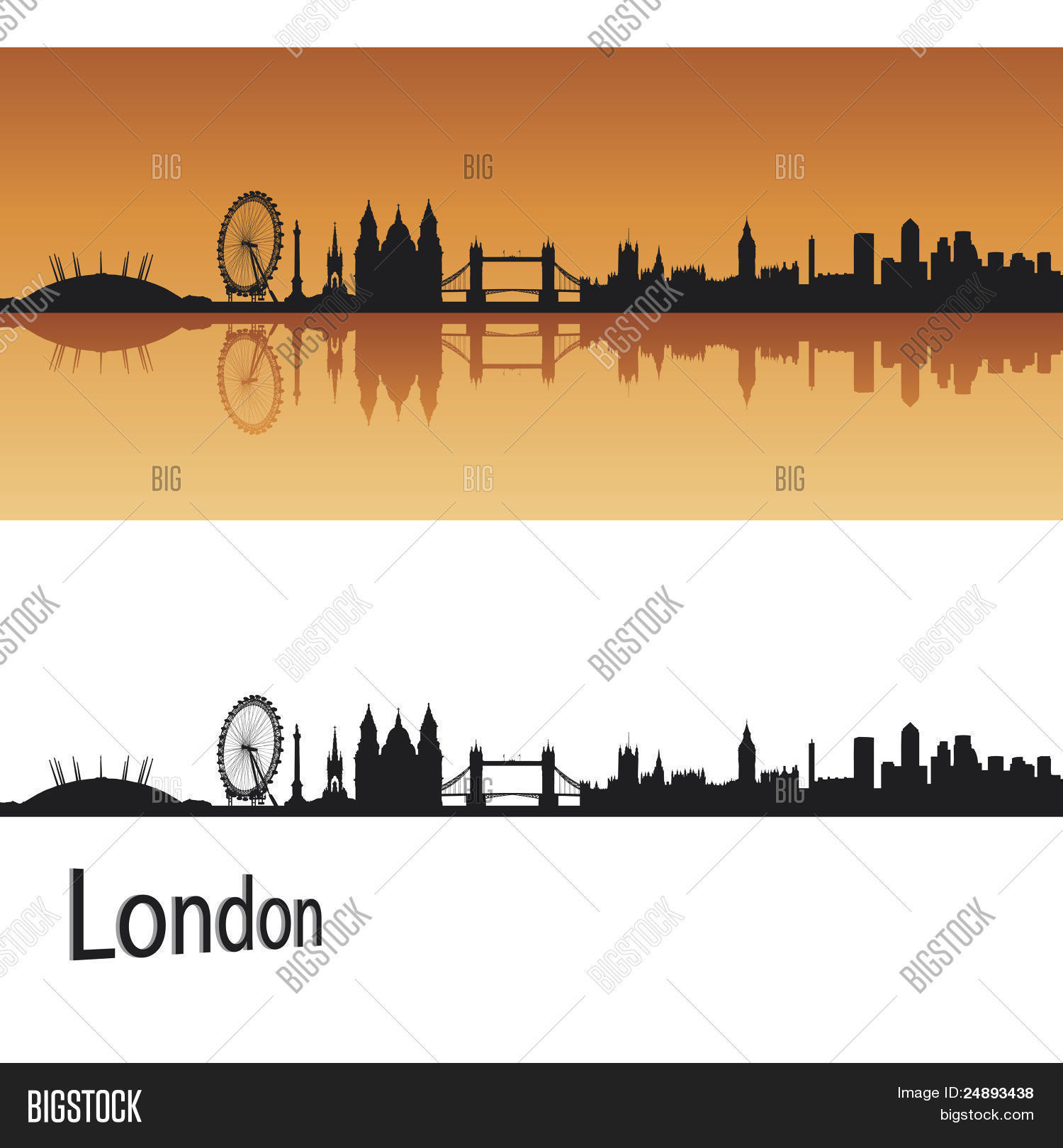 London Skyline Orange Vector & Photo (Free Trial) | Bigstock